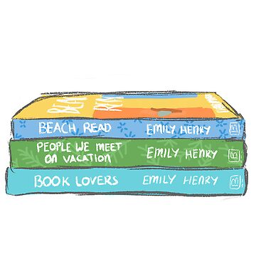 "Emily Henry Book Stack Illustration" Sticker for Sale by ...