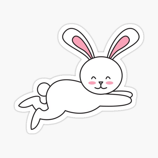 "Happy Bunny" Sticker by thehellionstore | Redbubble