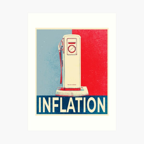 "Inflation (Vintage Retro Iconic Poster • Classic Gas Pump Illustration ...