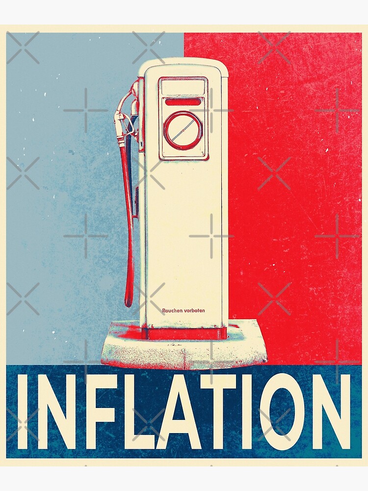 "Inflation (Vintage Retro Iconic Poster • Classic Gas Pump Illustration ...