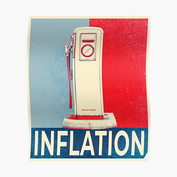 "Inflation (Vintage Retro Iconic Poster • Classic Gas Pump Illustration ...
