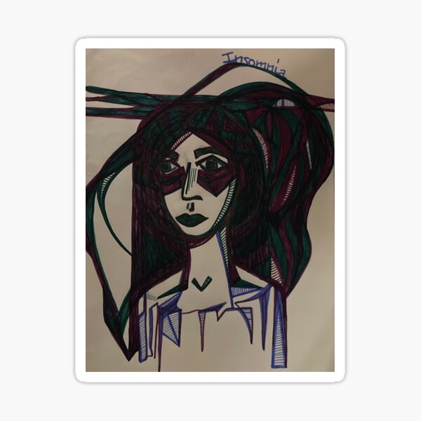 "Insomnia" Sticker for Sale by ParisianPeach | Redbubble