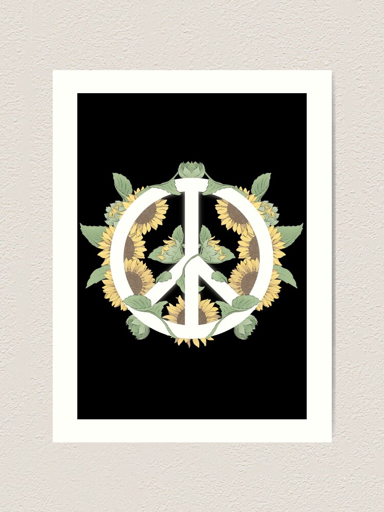 "Sunflower Peace Sign " Art Print for Sale by Designhub14 | Redbubble
