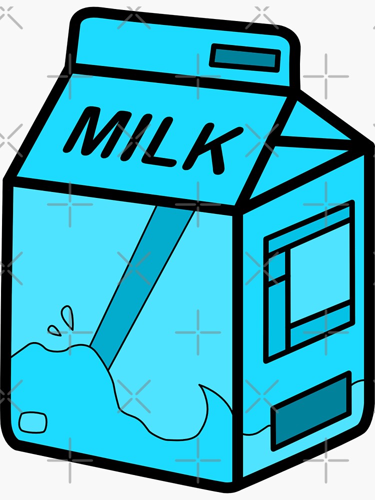 "Cute Cartons - Blue Milk" Sticker by GothamGamer117 | Redbubble