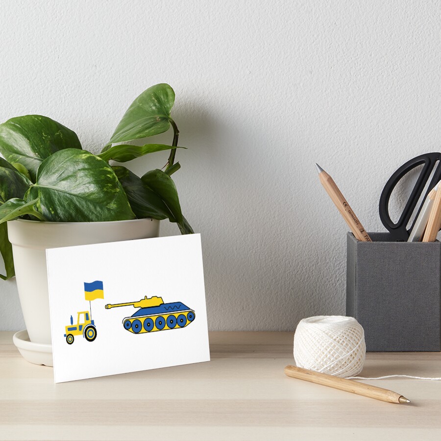 "Funny Ukraine Farmer Tractor Stealing A Russian Tank Meme" Art Board ...