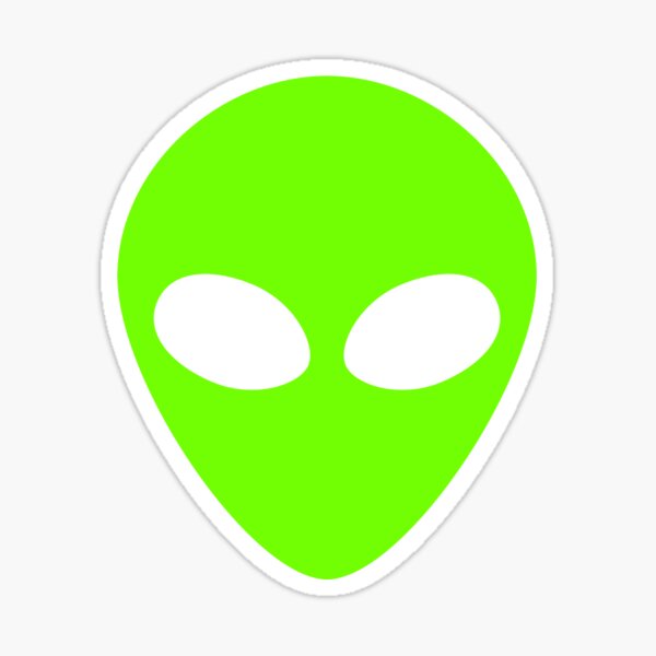 "Green Alien Face" Sticker by minimalzine | Redbubble