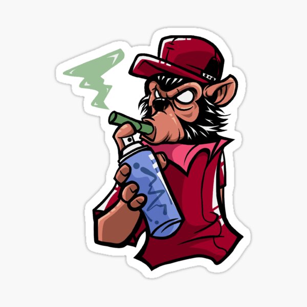 " MONKEY SPRAY PAINTING" Sticker by GrowthDesigner | Redbubble