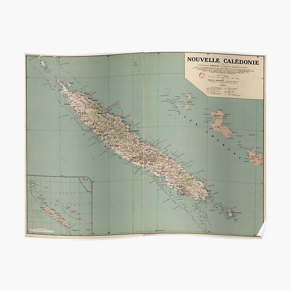 "New Caledonia Old Map" Poster for Sale by Jivesas | Redbubble