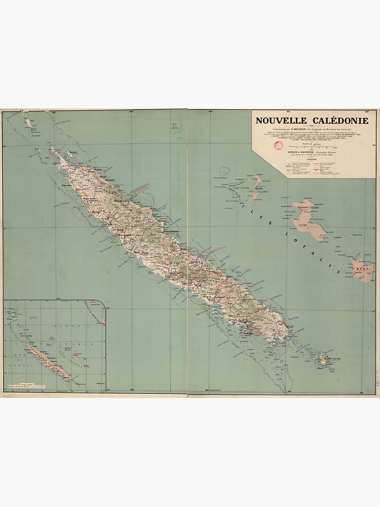 "New Caledonia Old Map" Sticker for Sale by Jivesas | Redbubble