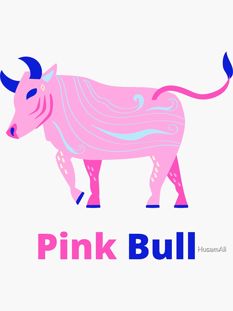 "PINK BULL" Sticker by HusamAli | Redbubble