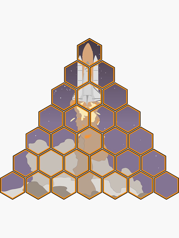 "space ship with hexagon pattern" Sticker by Lizardherder | Redbubble