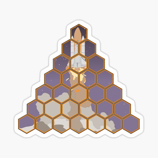 "space ship with hexagon pattern" Sticker by Lizardherder | Redbubble