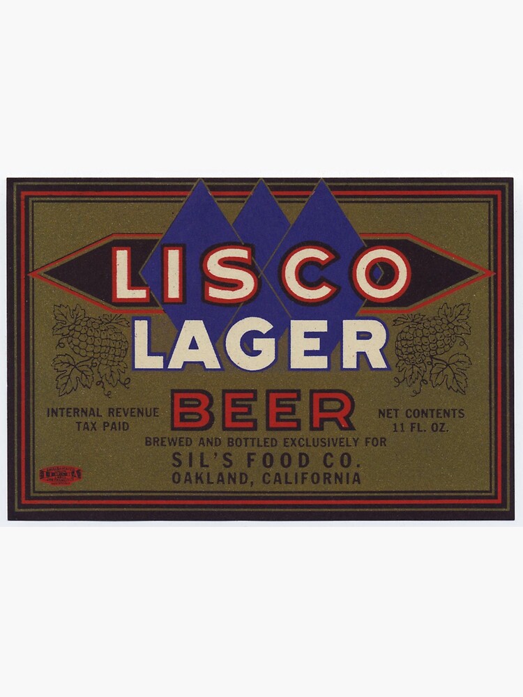 "Lisco Lager Beer" Sticker for Sale by uniquenostalgia | Redbubble