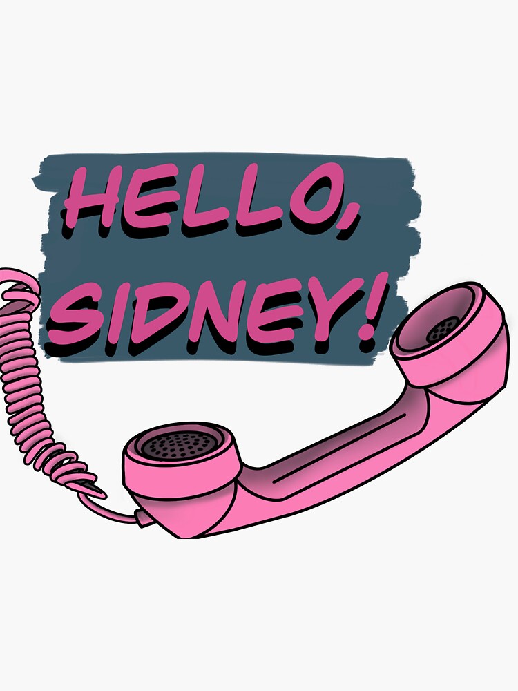 "Pink and Blue Hello Sidney Phone Halloween Horror" Sticker by ...