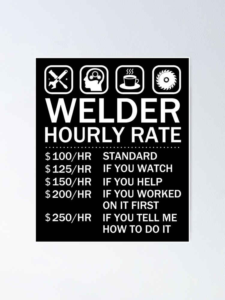 "Welder - Hourly Rate I Am A Welder" Poster by DrVx | Redbubble