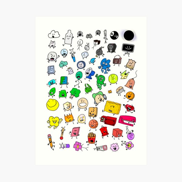 "BFDI All Characters (Transparent)" Art Print for Sale by MsBonnie ...