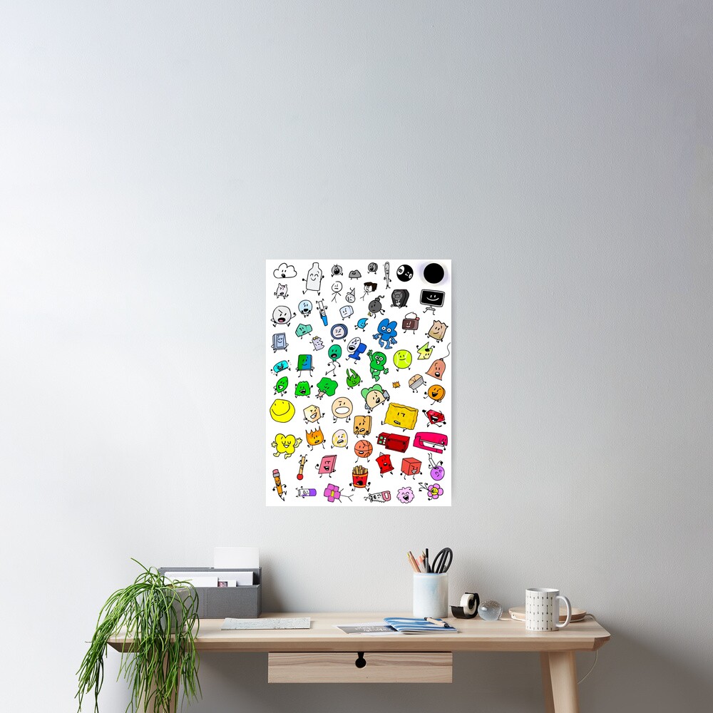 "BFDI All Characters (Transparent)" Poster for Sale by MsBonnie | Redbubble