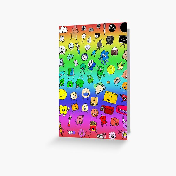"BFDI All Characters (Rainbow)" Greeting Card by MsBonnie | Redbubble