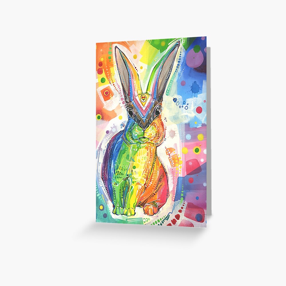 "LGBTQ Pride Rabbit Painting - 2022" Greeting Card by gwennpaints ...