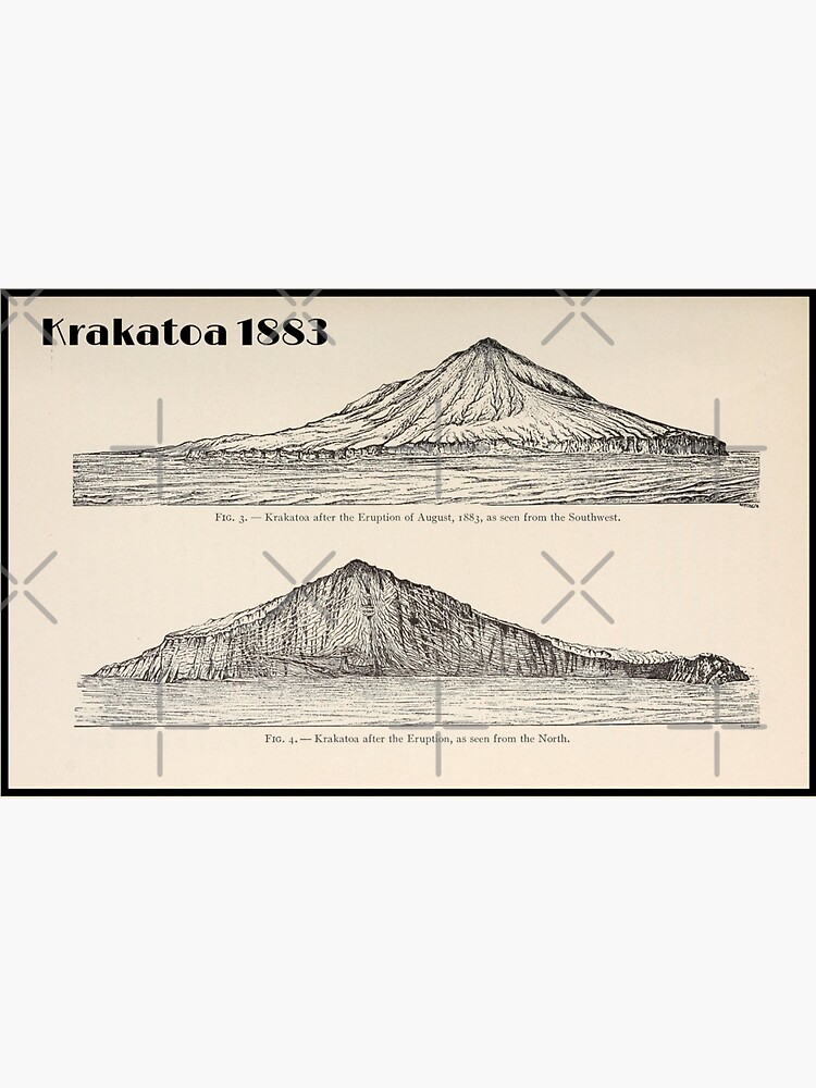 "Vintage Krakatoa 1883 Poster " Sticker by BeatrxiLilly | Redbubble