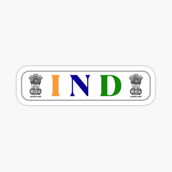 "IND 3 Letter Code India" Sticker by FedSherDesign | Redbubble