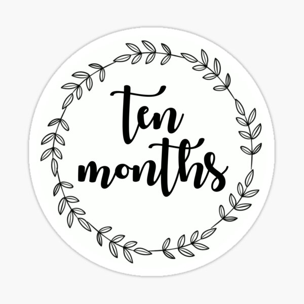 "Simple Baby Milestone Tracker - Ten Months" Sticker for Sale by ...