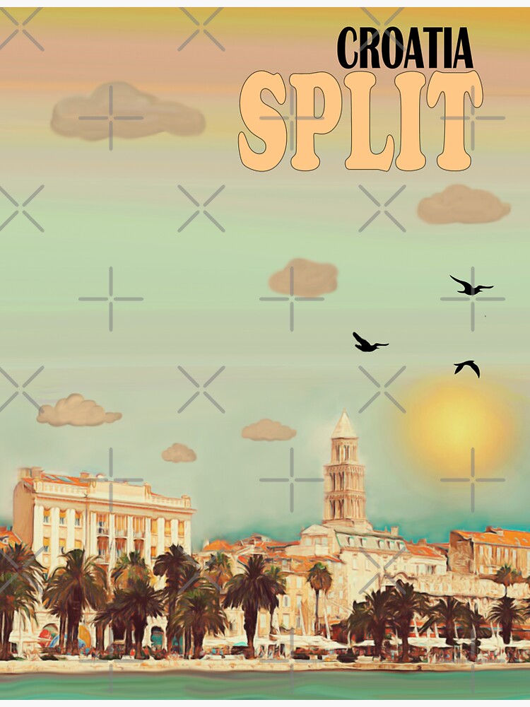 "SPLIT CROATIA RETRO VINTAGE" Sticker by Lorisar | Redbubble