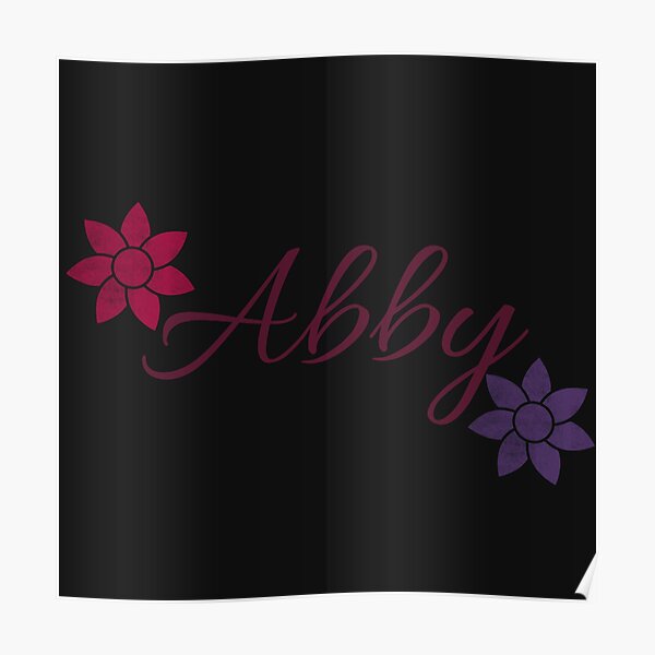"Abby Floral Name Calligraphy Design Black Version" Poster for Sale by ...