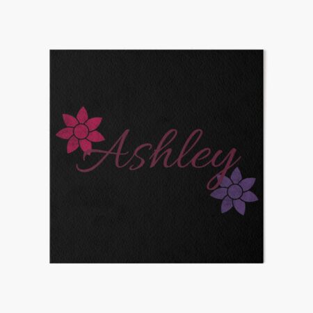 "Ashley Floral Name Calligraphy Design Black Version" Art Board Print ...