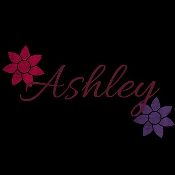 "Ashley Floral Name Calligraphy Design Black Version" Art Board Print ...