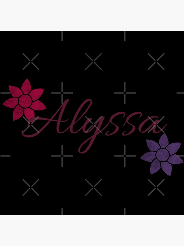 "Alyssa Floral Name Calligraphy Design Black Version" Poster by ...