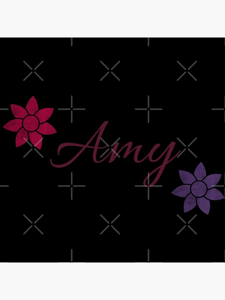 "Amy Floral Name Calligraphy Design Black Version" Poster for Sale by ...