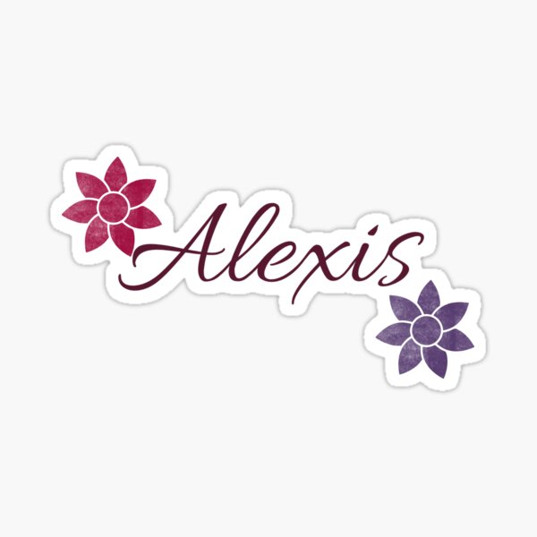 "Alexis Floral Name Calligraphy Design" Sticker for Sale by Cora ...