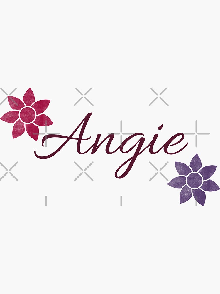 Pegatina «Diseño de caligrafía de nombre floral de Angie» de SbMb2000 ...
