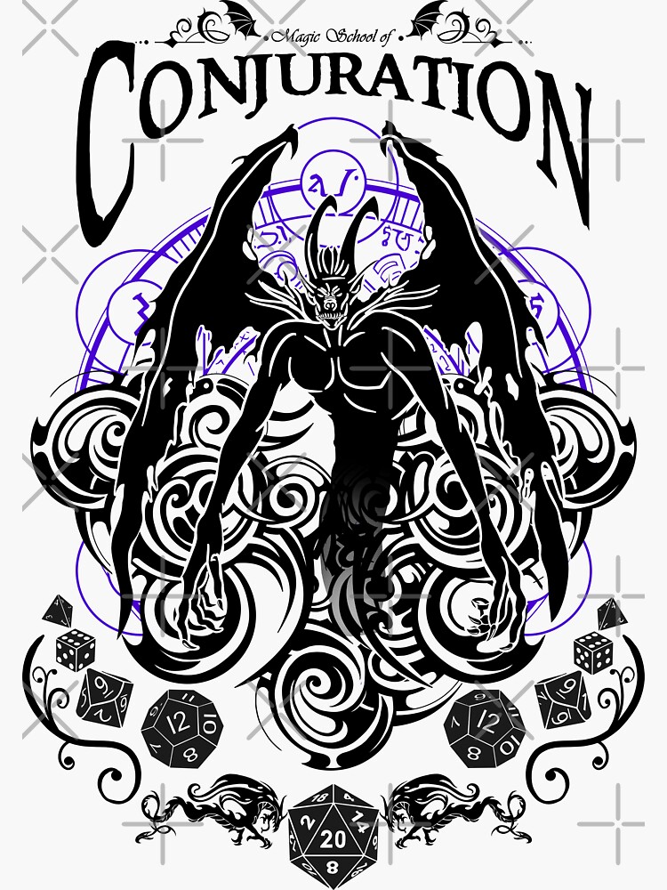 "Conjuration - RPG Magic School Series : Black" Sticker for Sale by ...