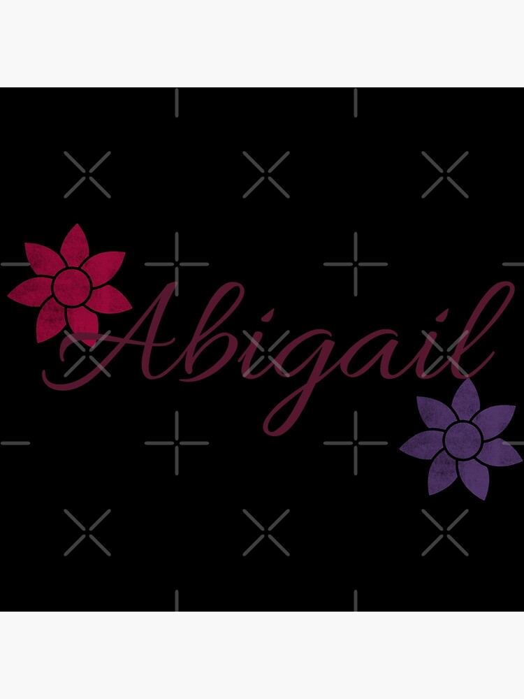 "Abigail Floral Name Calligraphy Design Black Version" Canvas Print for ...