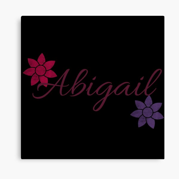 "Abigail Floral Name Calligraphy Design Black Version" Canvas Print for ...