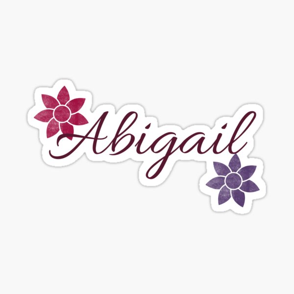 "Abigail Floral Name Calligraphy Design Black Version" Sticker by ...