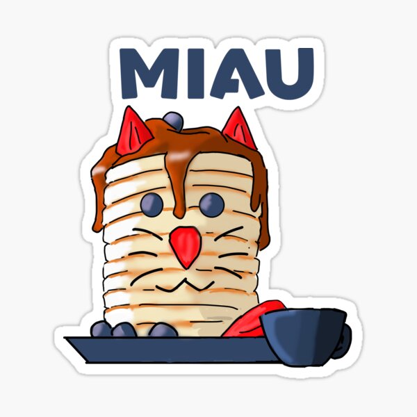 "Pancake cat" Sticker by SnowWolf0 | Redbubble
