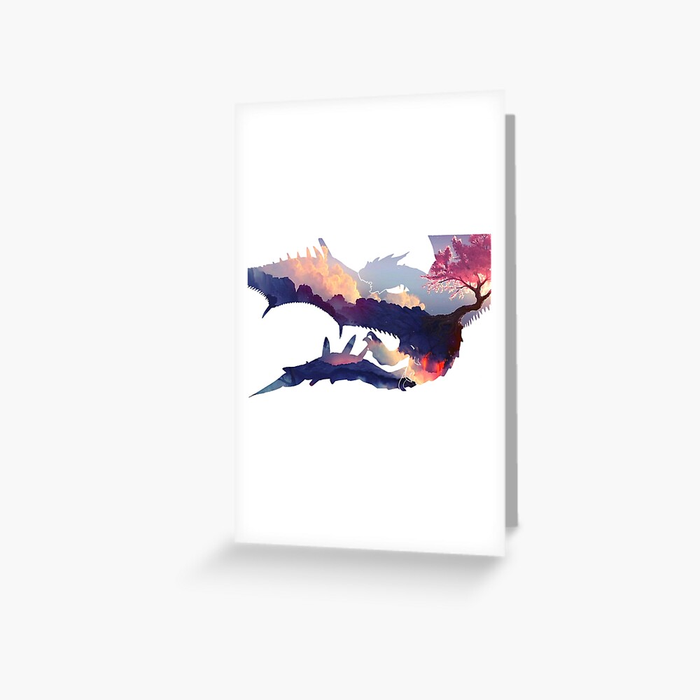 "Monster Hunter - Rathalos Silhouette" Greeting Card by TheAveragePanda ...
