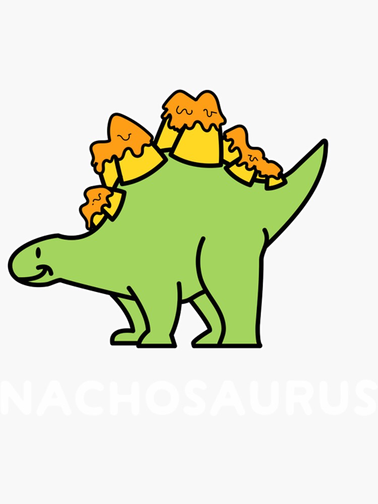 "Nachosaurus" Sticker by KinhHungLi | Redbubble
