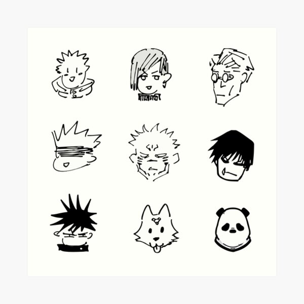 "Jujutsu Kaisen Icon Pack JJK Characters" Art Print by TheOtakuBrush ...