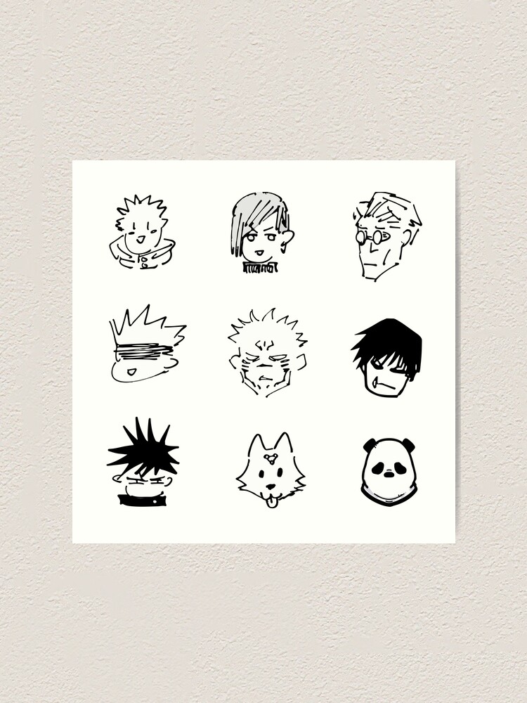 "Jujutsu Kaisen Icon Pack JJK Characters" Art Print by TheOtakuBrush ...