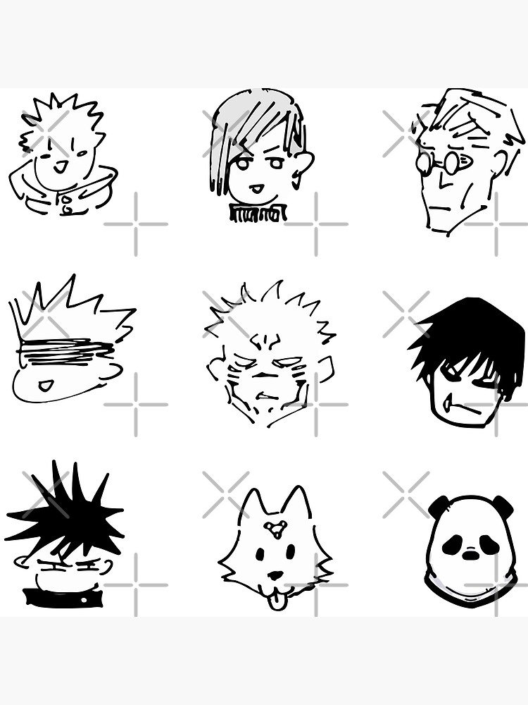 "Jujutsu Kaisen Icon Pack JJK Characters" Art Print by TheOtakuBrush ...