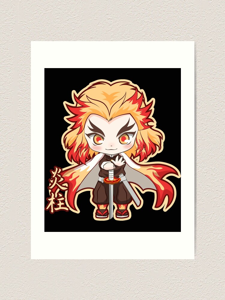 "Chibi Cute Kyojuro Rengoku Hashira Kimetsu no Yaiba Sticker69" Art ...