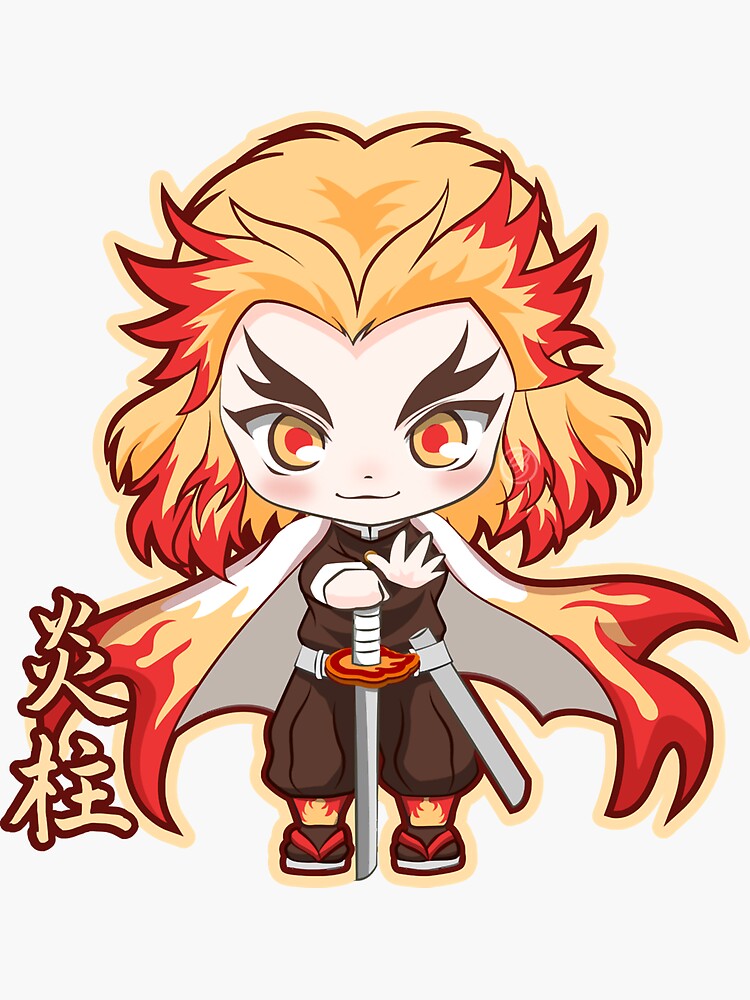 "Chibi Cute Kyojuro Rengoku Hashira Kimetsu no Yaiba Sticker69" Sticker ...