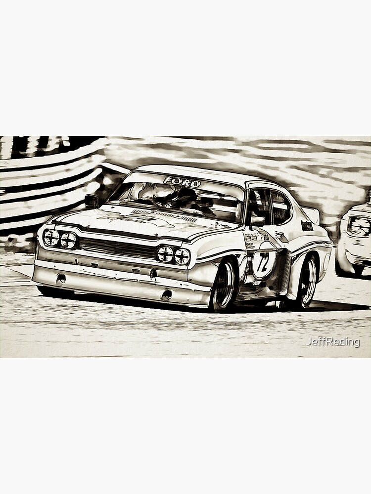 "Ford Capri Racing Art Print 3" Sticker by JeffReding | Redbubble