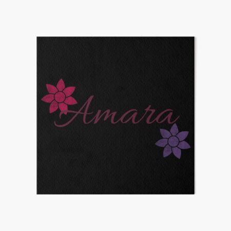 "Amara Floral Name Calligraphy Design Black Version" Art Board Print by ...