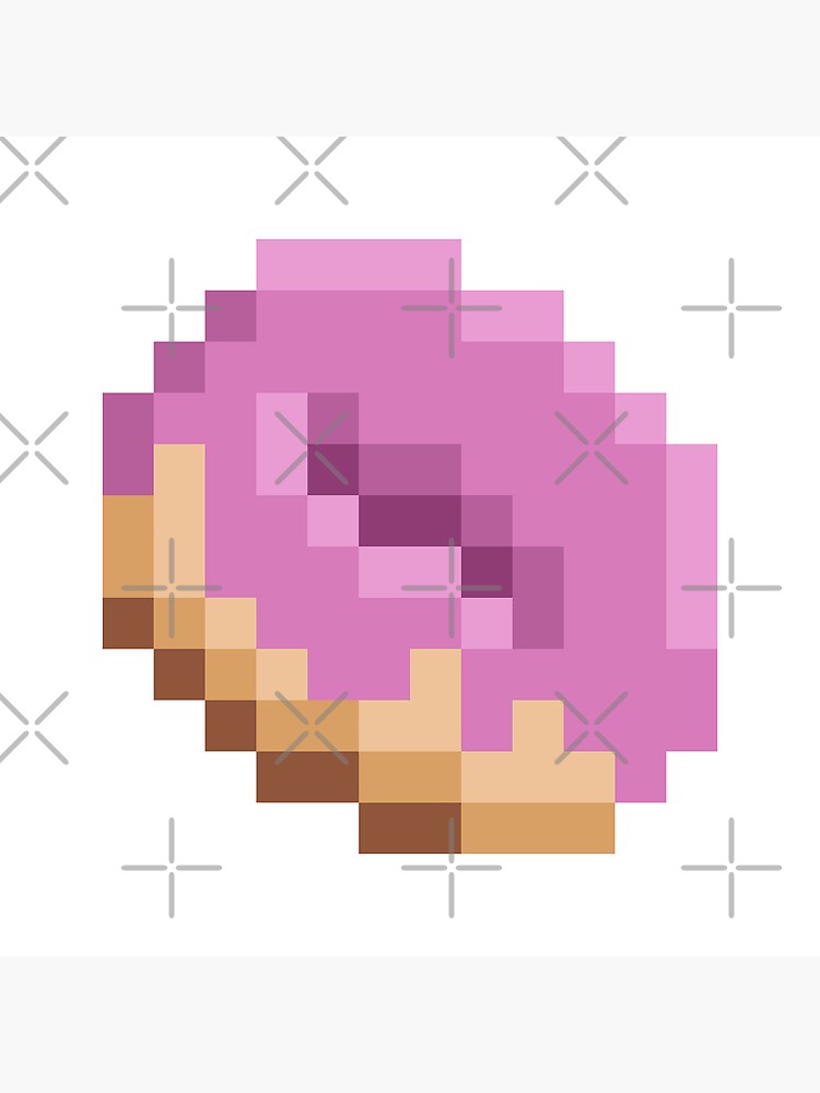 "Pink donut pixel art (no background)" Photographic Print for Sale by ...
