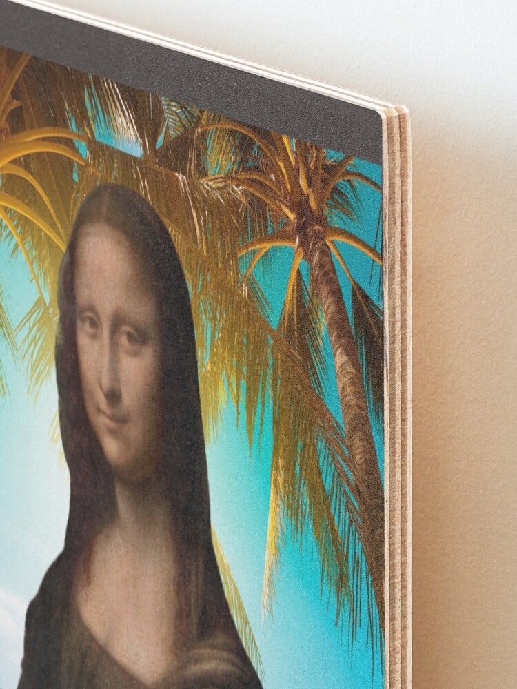 "Funny Mona Lisa Art with Funny Background Coconut Trees Stickers, Wall ...